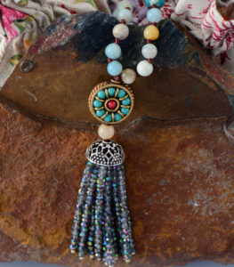 Handmade Dancing Queen Mala – 33.5” Amazonite Healing Necklace